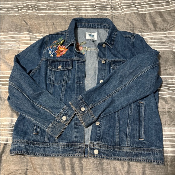 Old Navy | Jackets & Coats | Embroidered Denim Jacket | Poshmark